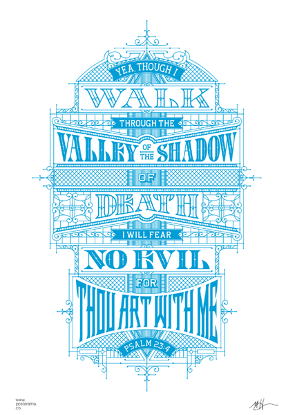 Canvas Art: Psalm 23 poster, by Mike Harpin. Light. – www.posterama.co